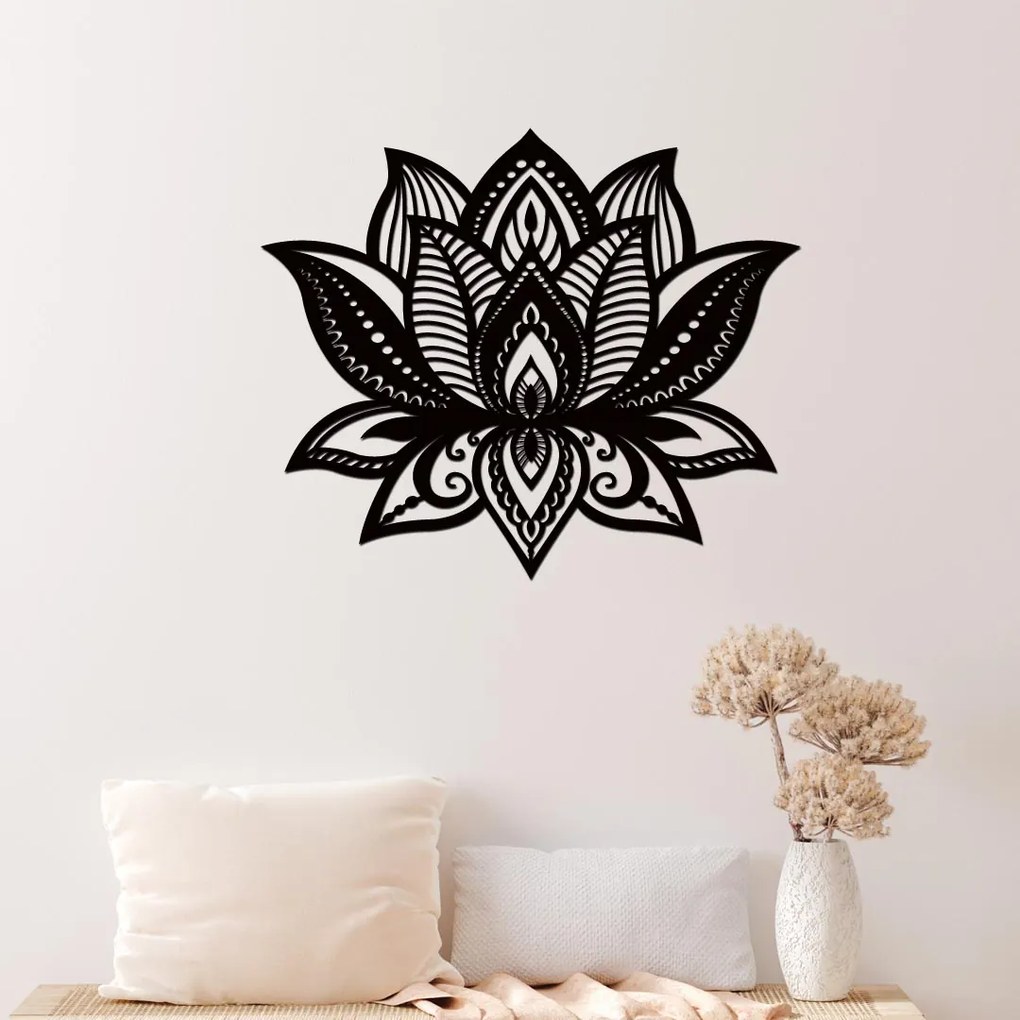 dřevo života Dřevěná mandala na zeď PLOVOUCÍ KVĚT Zvolte rozměr (cm): 40x34, Zvolte barvu dekoru: Dub Sonoma