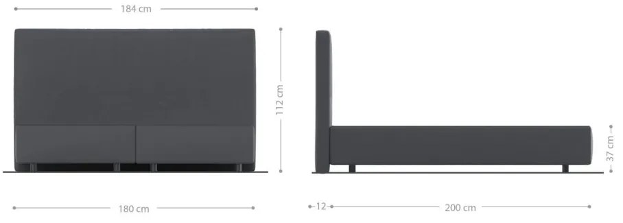 Boxspring postel Dream-Well 180x200 cm plyšový manšestr s matrací