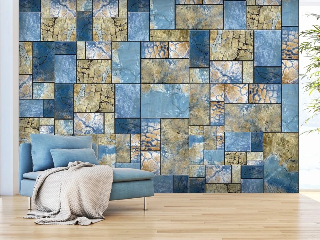 Modrá mozaika (150x105 cm) - Murando DeLuxe