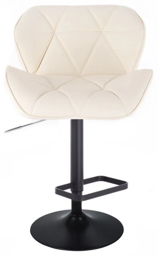 LuxuryForm DESIGN Barová židle MILANO na černé kulaté podstavě - krémová