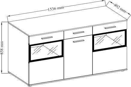 Nábytek Elegance Obývací stěna BLUS sonoma bez LED osvětlení