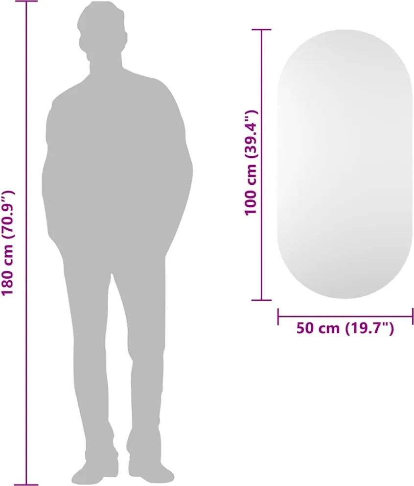 Zrcadlo 100 x 50 cm sklo 326084