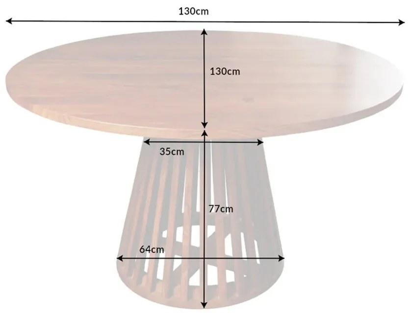 Massive home | Kulatý jídelní stůl MAISON JADE 130 CM masiv akácie