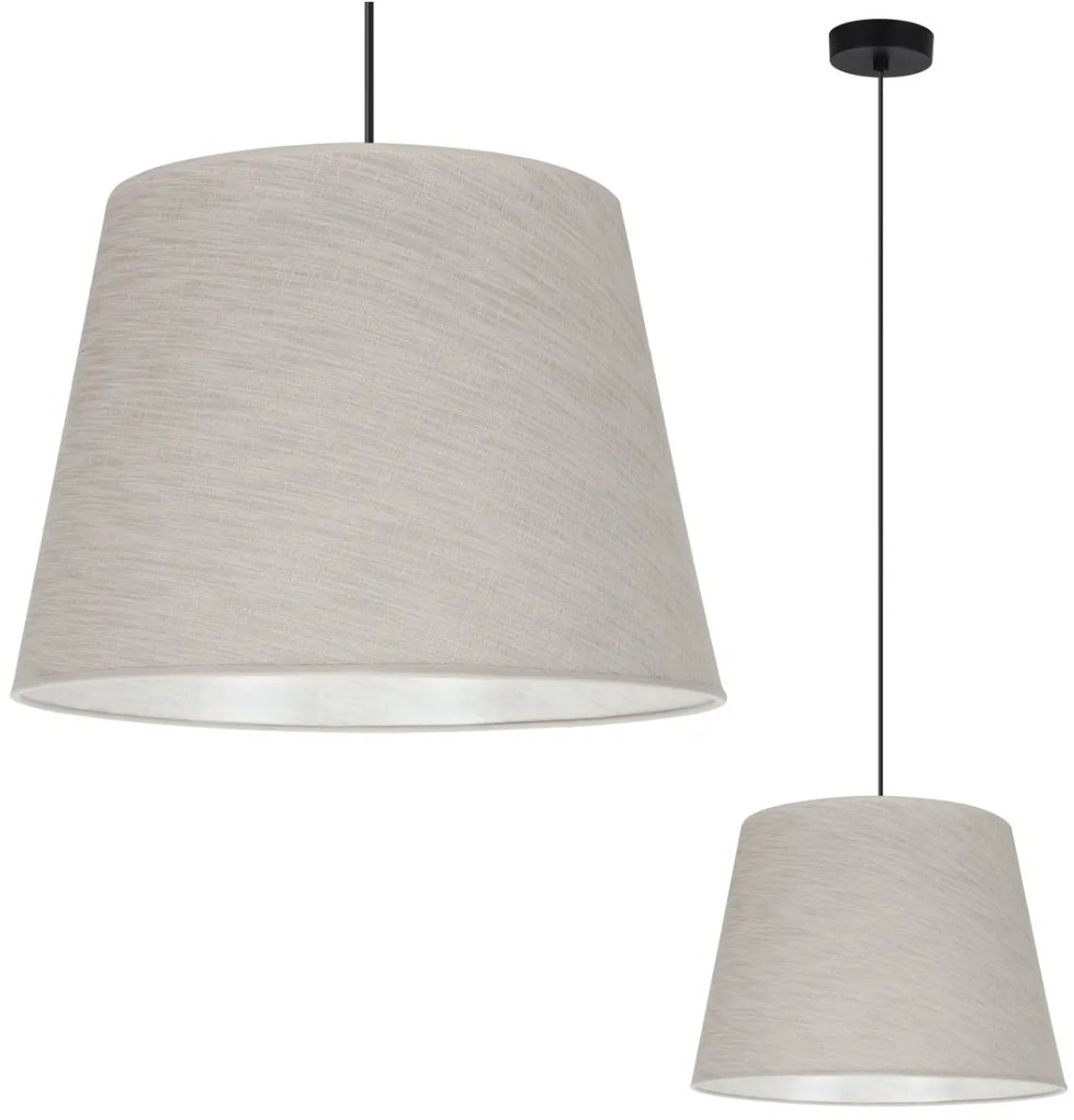 Závěsné svítidlo Jen, 1x světle béžové textilní stínítko, (fi 38 cm), b