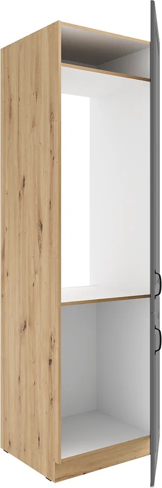 STILO ad | vysoká skříňka 60 LO-210 2F pro vestavnou lednici | 60 cm | UNI dvířka | artisan/šedá