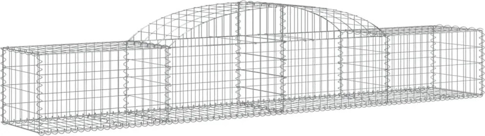 Klenuté gabionové koše 7 ks 300x50x40/60 cm pozinkované železo 3146652