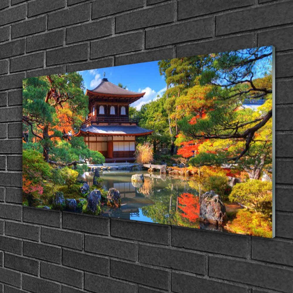 Obraz na skle Zahrada Japonsko Krajina 100x50 cm
