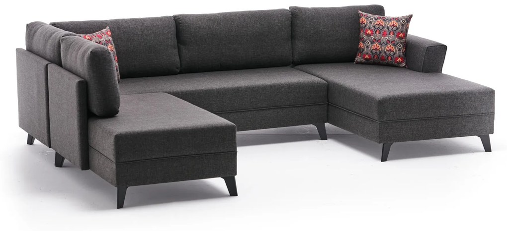 Atelier del Sofa Rohová sedací souprava Eris - Anthracite, Antracitová