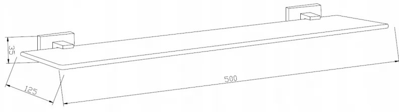 Mexen příslušenství, ARNO polička skleněná, černá, 7020737-70
