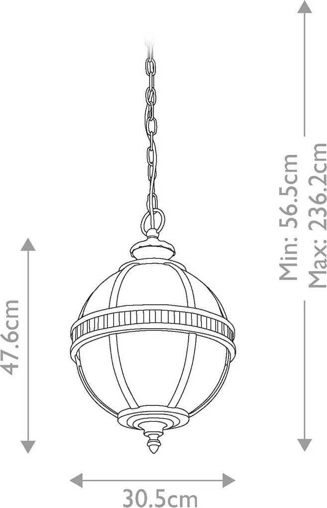 Venkovní závěsné svítidlo Elstead HALLERON 8M-BU/3×E14/IP44