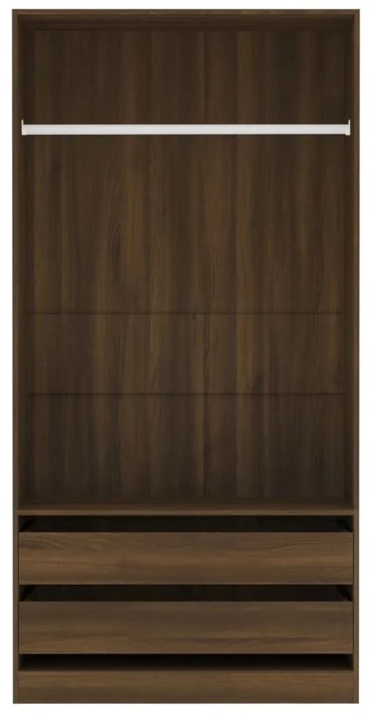 Šatní skříň hnědý dub 100 x 50 x 200 cm kompozitní dřevo,  815347
