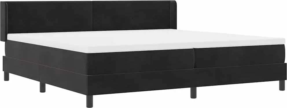 Postel s boxspringem s čelo Černý 200 x 200 cm samet 3341488