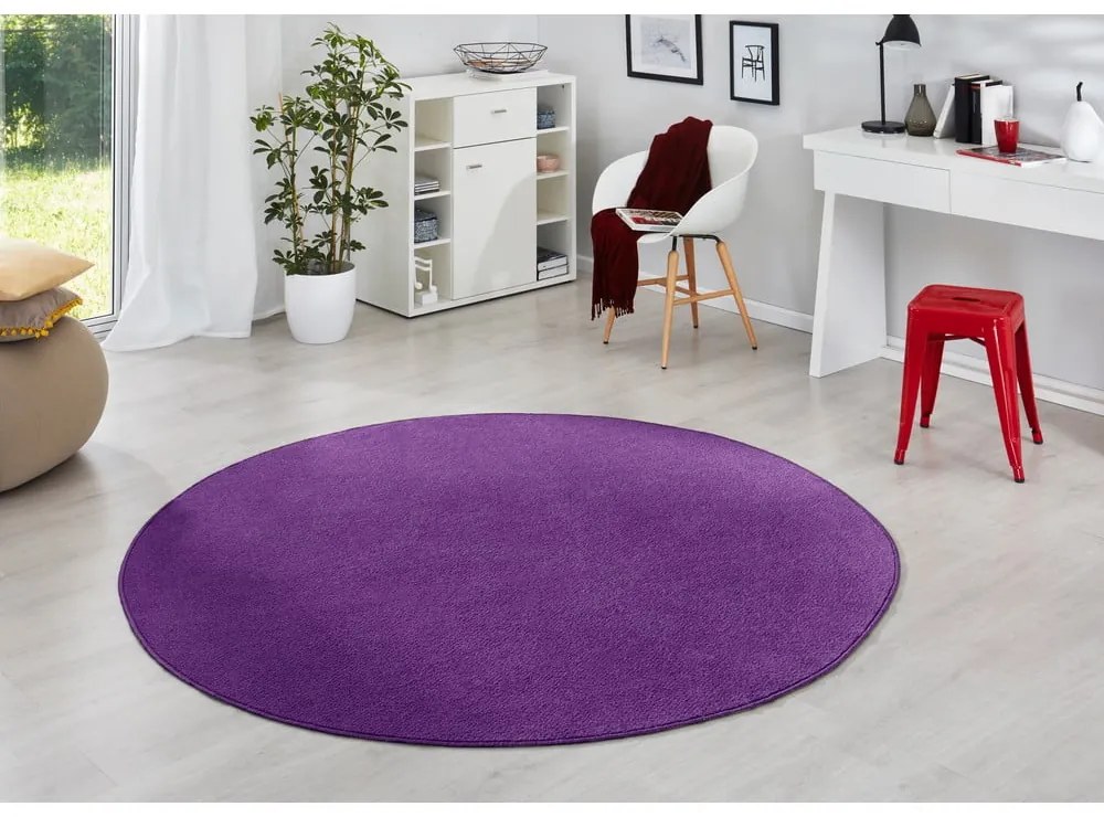 Tmavě fialový kulatý koberec ø 200 cm Fancy – Hanse Home