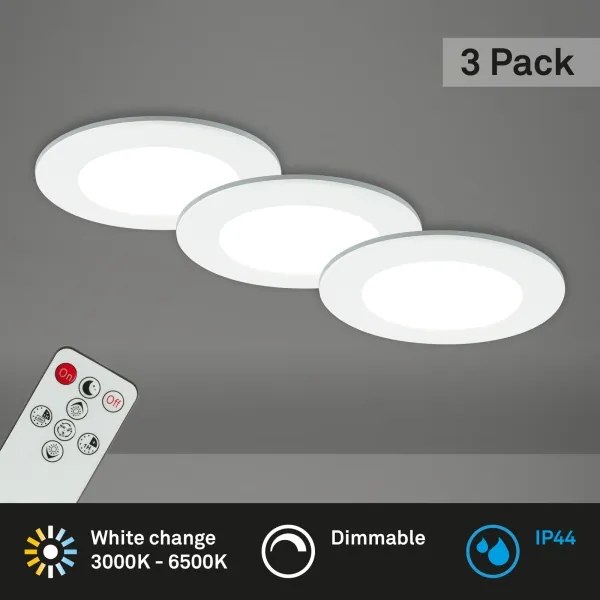 Briloner - SADA 3x LED Koupelnové podhledové svítidlo LED/4,8W/230V IP44 + DO