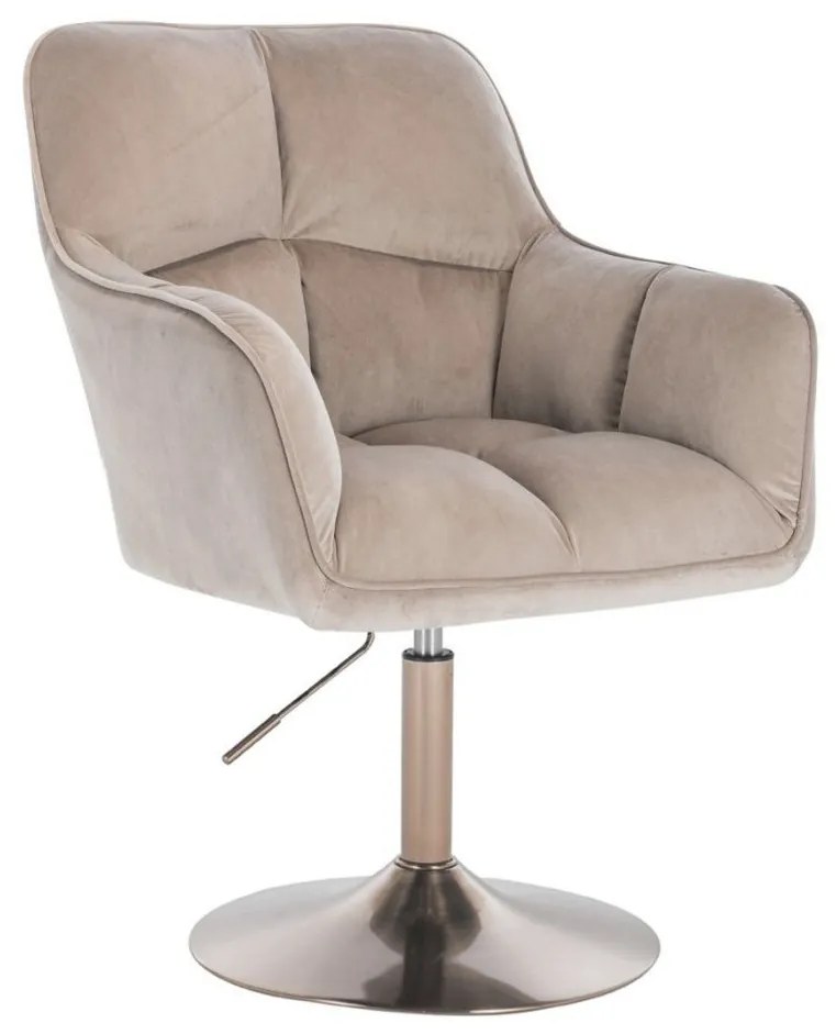 LuxuryForm DESIGN Otočné křeslo AMALFI VELUR na zlatém talíři - latte