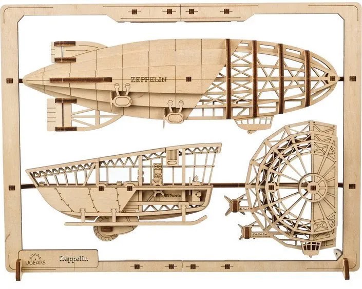Ugears 3d puzzle zeppelin 2,5d 49 dílků