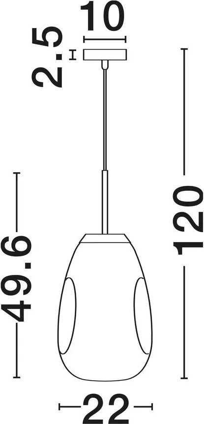 Skleněné závěsné svítidlo v leskle stříbrné barvě ø 22 cm Lava – Nova Luce