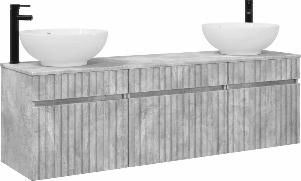 Sada koupelnových skříněk 3 ks Betonově šedá 3405760