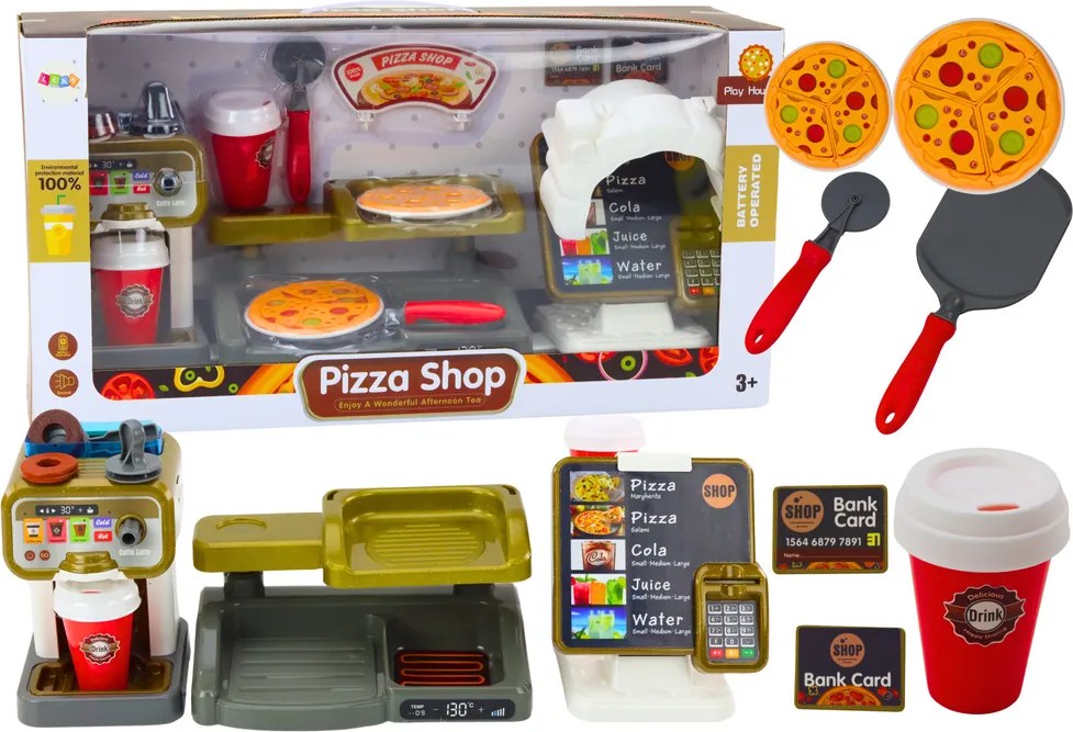 LEAN Toys Sada obchod pizza kávovar nápoje pokladna