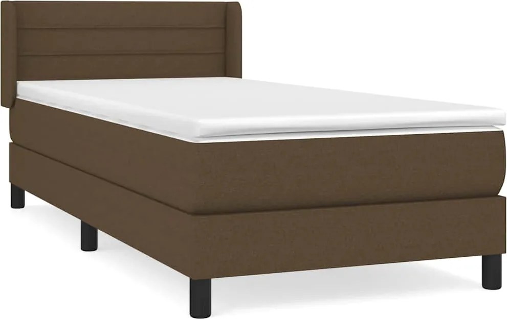 Box spring postel s matrací tmavě hnědá 90x190 cm textil 3129756