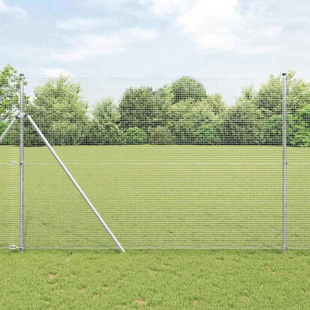 Zemní upevnění svařované drátěné ploty 50 x 1,5 m Stříbrná 3351655