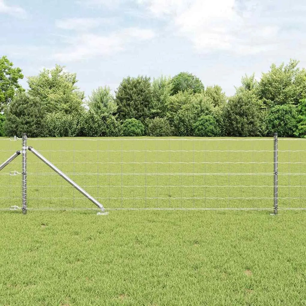 Venkovní euro plot s hroty 25 x 0,8 m Pozinkovaná ocel Stříbrná 3350775