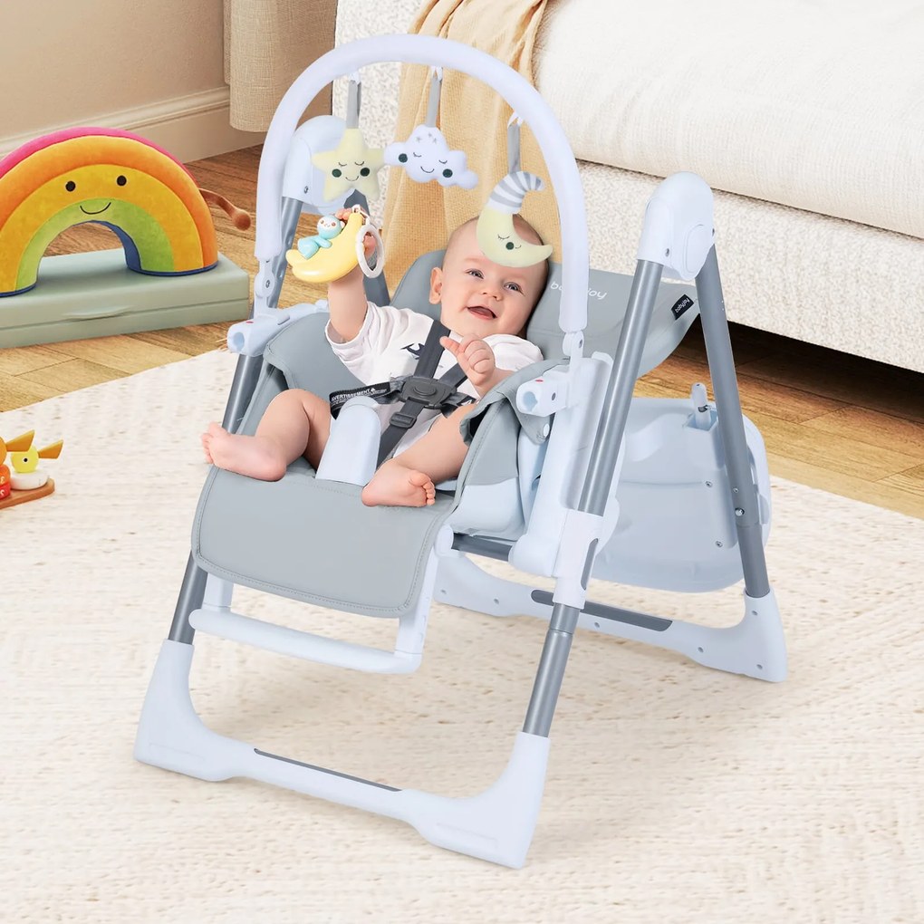 Costway Vysoká stolička baby skládací přenosná dětská vysoká stolička výškově