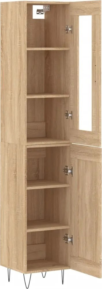 vidaXL Skříň highboard 34,5 x 34 x 180 cm kompozitní dřevo [3199524] Barva: Betonová šedá