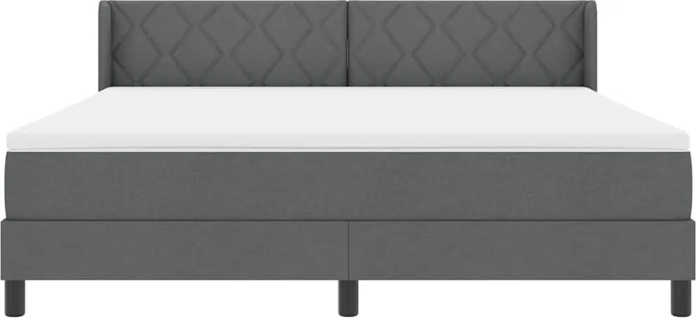 Postel s boxspringem s polštářem Tmavě šedá 200 x 180 cm textil 3341182