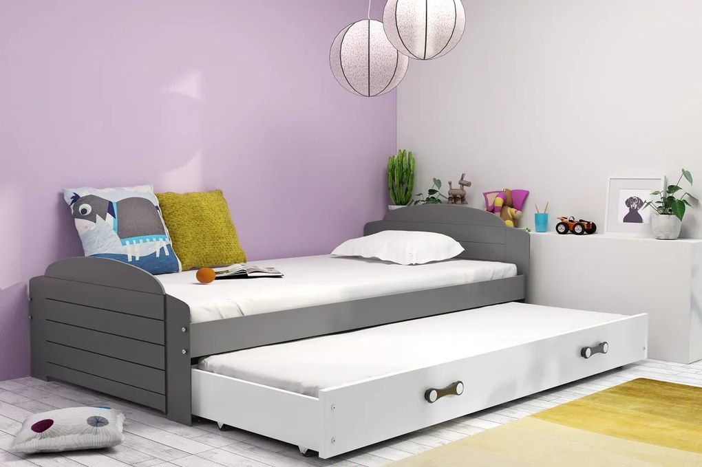 BMS Group Dětská postel s přistýlkou Lili 2 - 200x90 Grafit/grafit