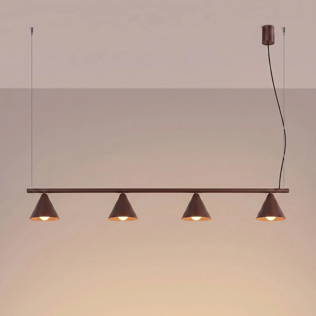 Sollux Lighting Lustr NOX 4L hnědý