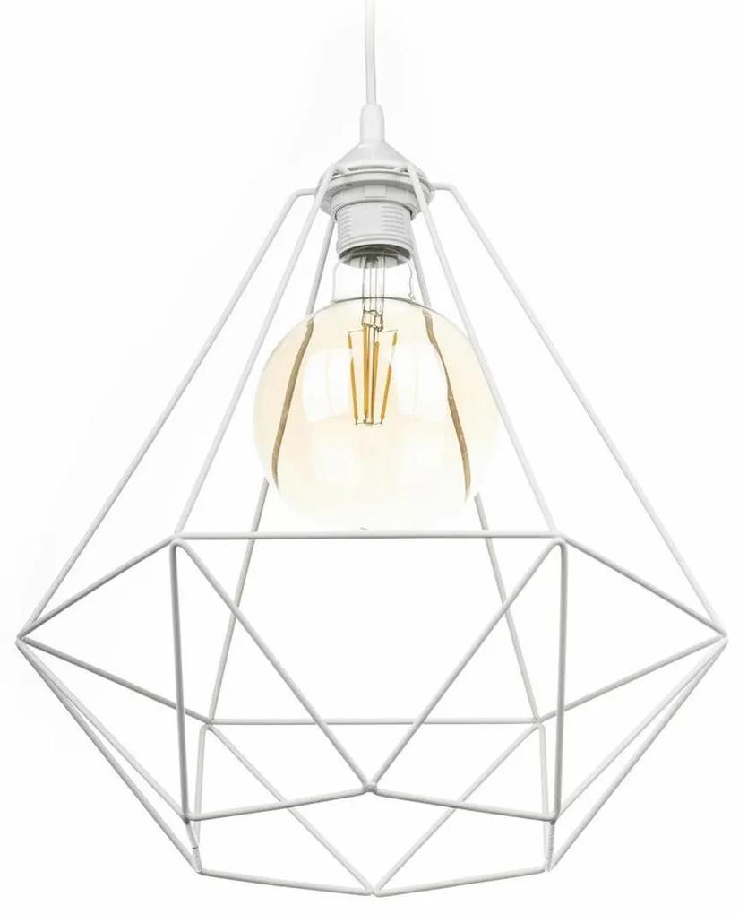 Závěsná lampa Paris Diamond 35 cm bílá