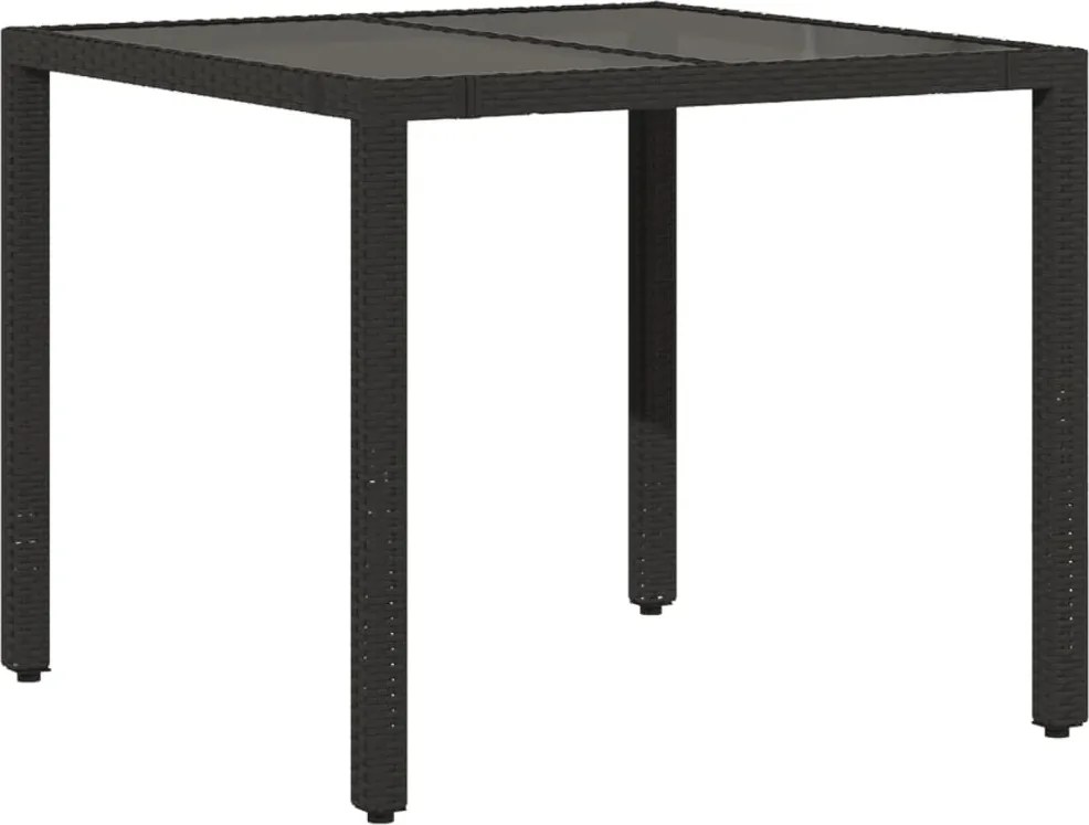 3dílný bistro set s poduškami černý polyratan 3276691