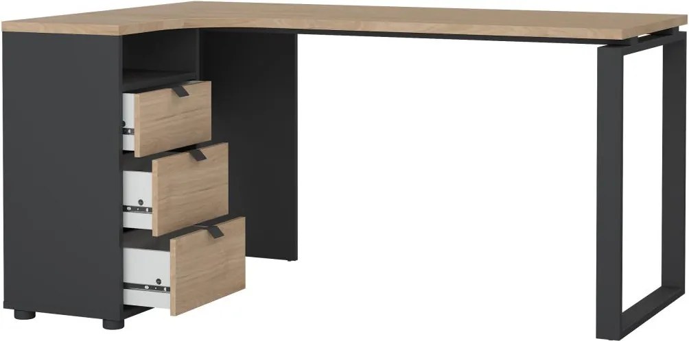 FALCO Psací stůl rohový Sigal 600/03 šedá/jackson hickory