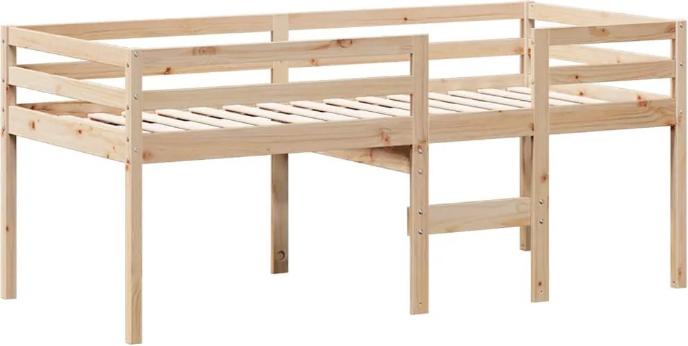 Patrová postel se střechou 75 x 190 cm masivní borové dřevo 3282141