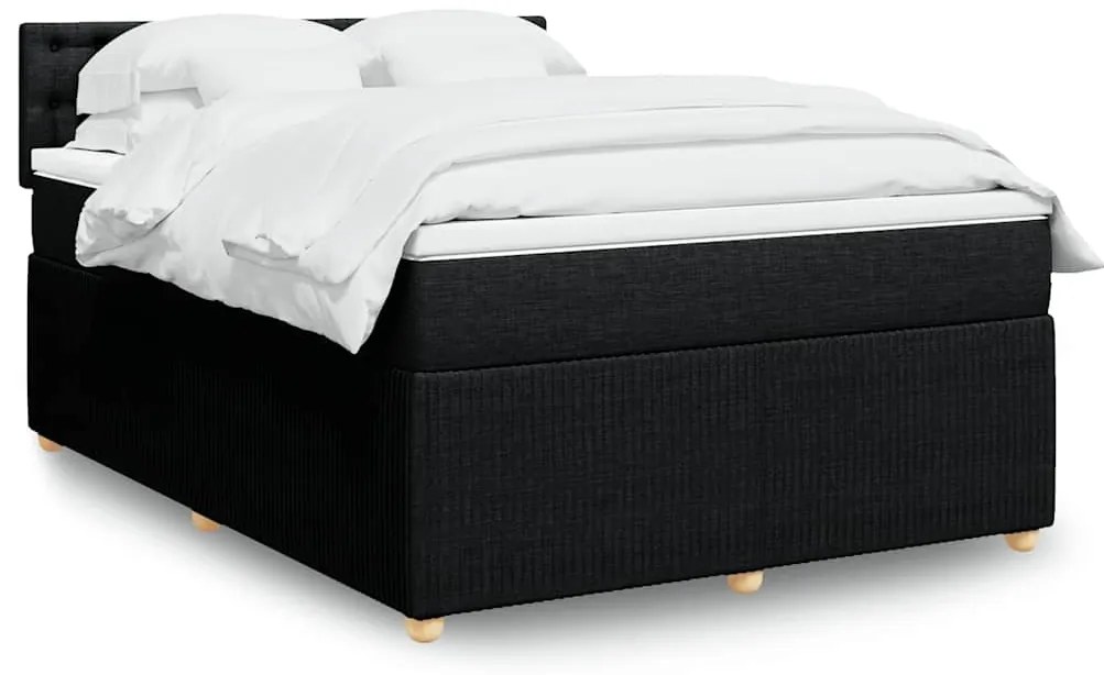 Box spring postel s matrací černá 140 x 190 cm textil 3289767