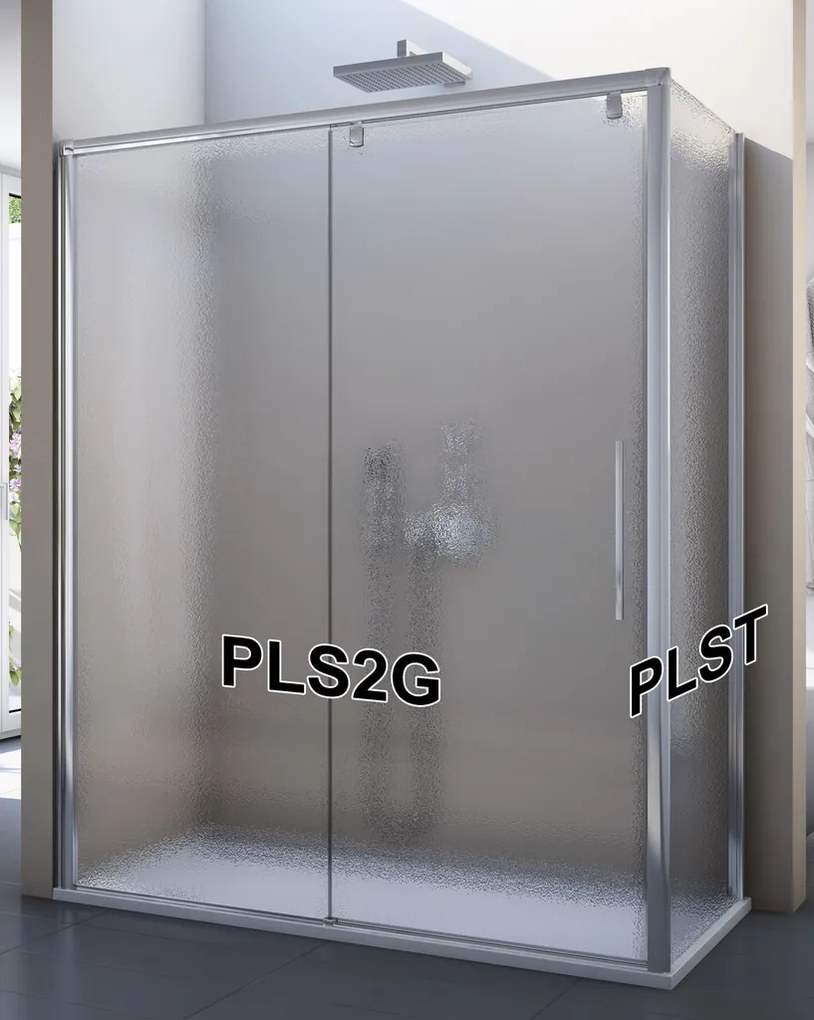 SanSwiss PLS2G 140 50 22 Sprchové dveře posuvné jednodílné 140 cm, pevný díl vlevo, aluchrom/durlux
