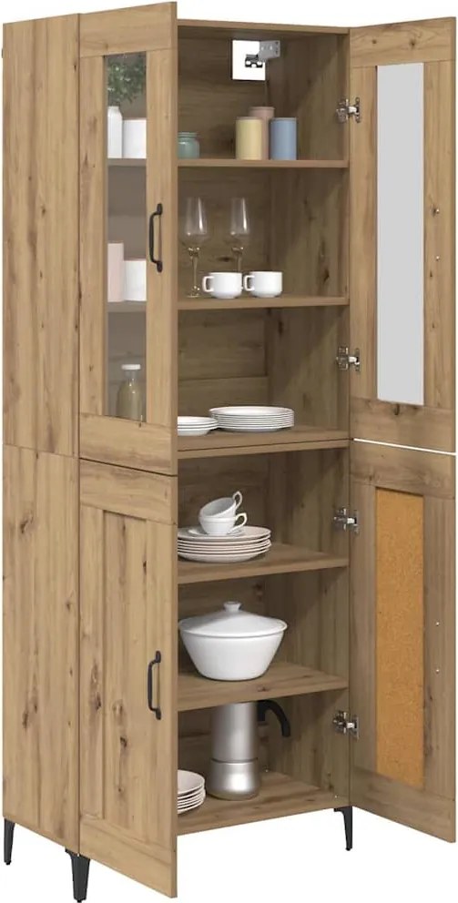 Vysoký bufet Artisanový dub 69,5 x 34 x 180 cm Kompozitní dřevo 3403581