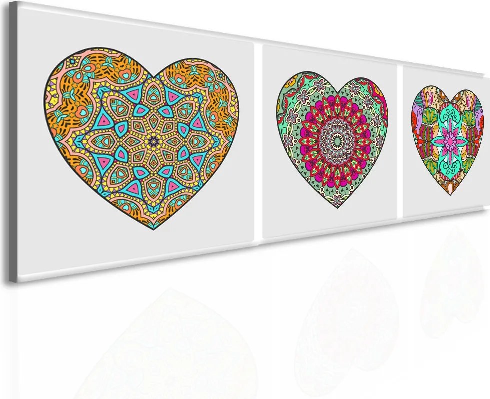 Obraz mandaly v srdci (180x60 cm) - InSmile ®
