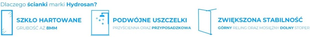 BPS-koupelny Sprchová zástěna Walk-in HYD-WI07 130 zlatá - bez vaničky