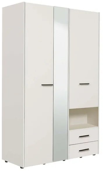Šatní skříň Caspe - 128x206x54 cm (bílá)