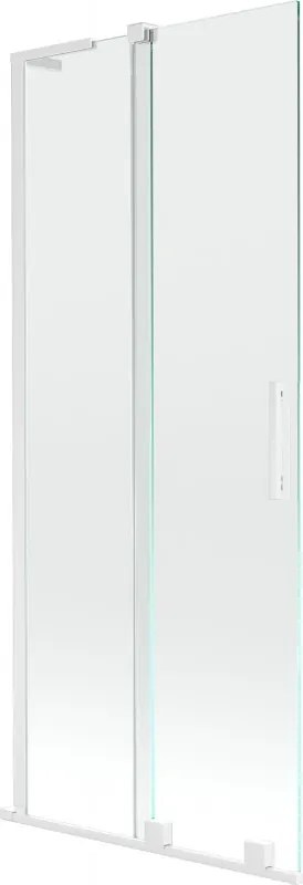 Mexen Velar L, 2-křídlová posuvná vanová zástěna 80 x 150 cm, 8mm čiré sklo, bílý profil, 896-080-003-01-20