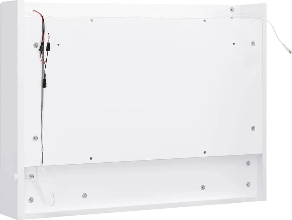 LED koupelnová zrcadlová skříňka bílá 80 x 15 x 60 cm MDF 323604