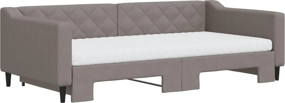 Válenda s přistýlkou a matracemi taupe 100 x 200 cm textil 3197452