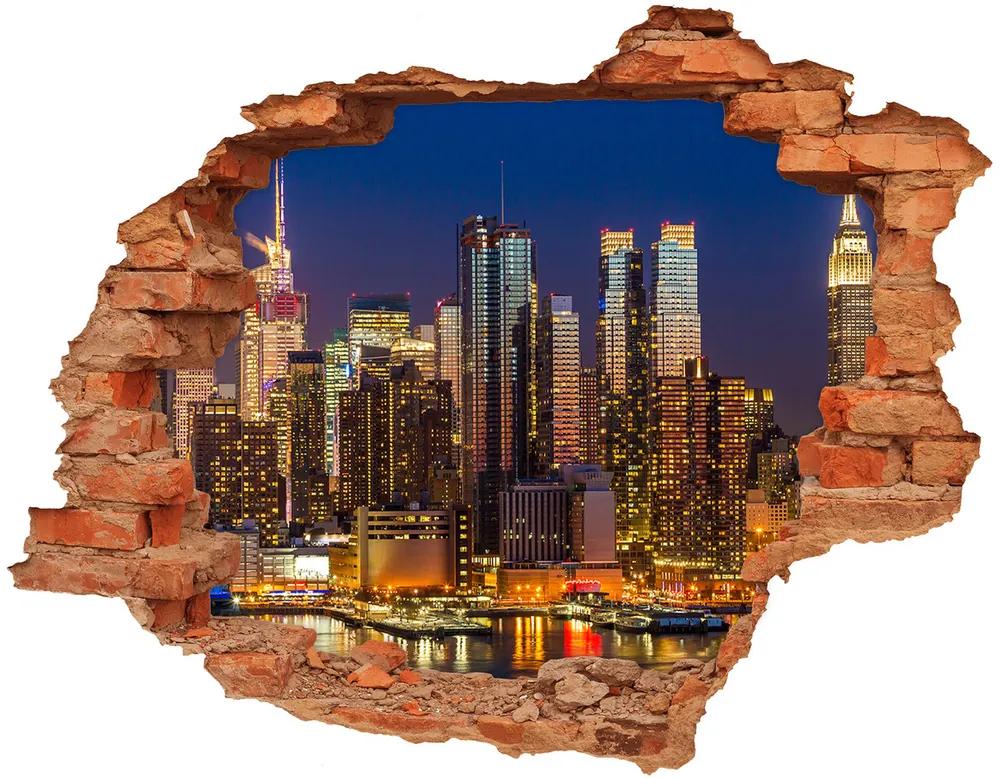 Wallmuralia Fototapeta díra na zeď 3D Manhattan noc 90x70 cm