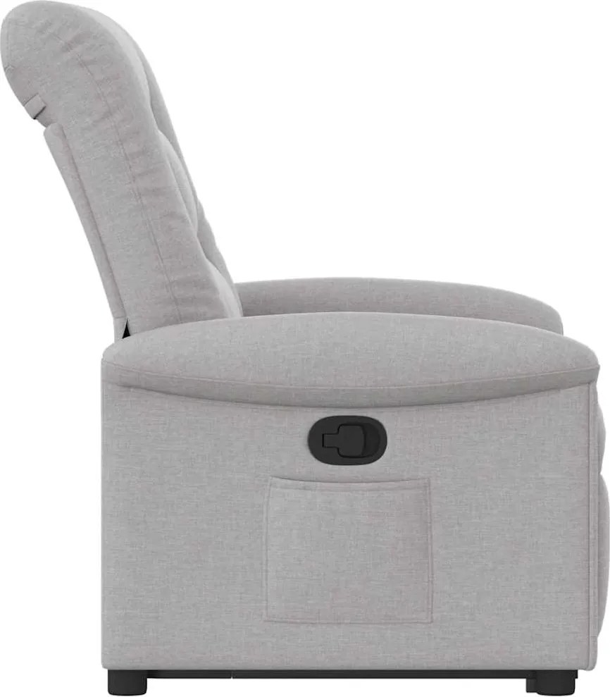 Zvedací polohovací křeslo obláčkově šedé textil 3303263