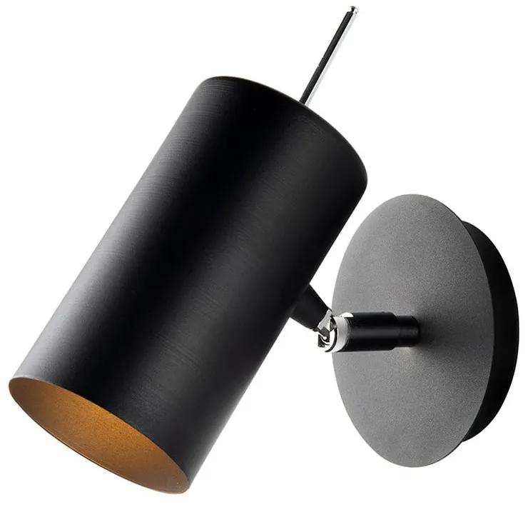 Černé nástěnné svítidlo Squid Lighting Geo, výška 23 cm