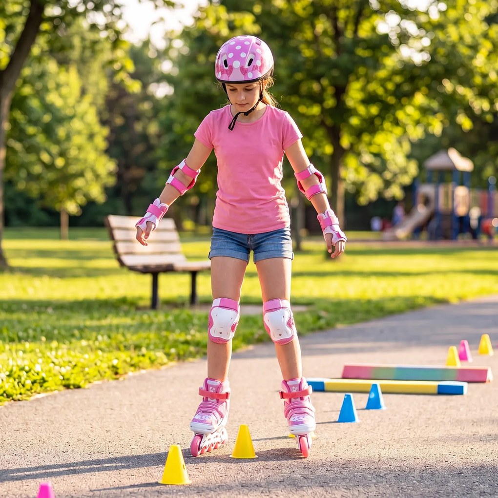 Costway Inline brusle Dětské 4 Nastavitelné velikosti Inline brusle se – l