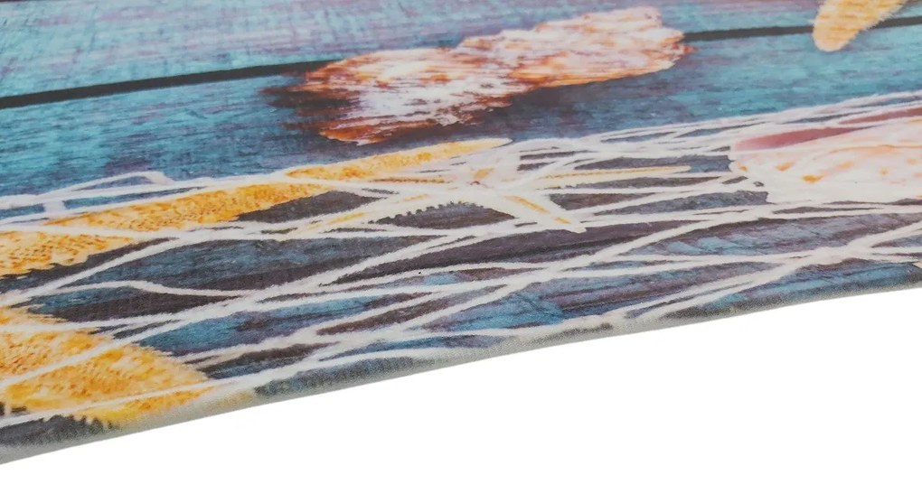Apextextil, Protiskluzová 3D předložka Moře, 60x180, modrá, koupelna