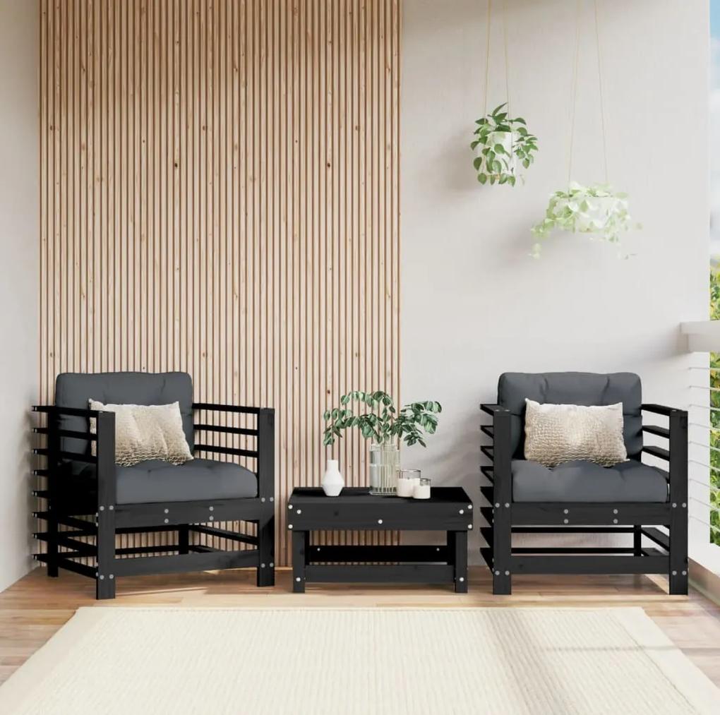 vidaXL Zahradní židle 2 ks černé masivní borové dřevo [825628] Barva: Bílá borovice